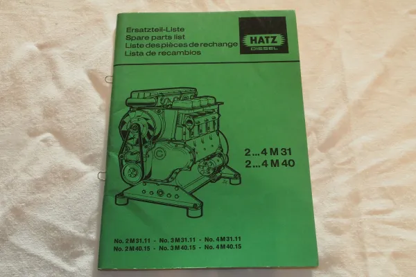 Hatz 2M31 - 4M40 Dieselmotor Ersatzteilliste Parts List Lista de recambios 1987 ...