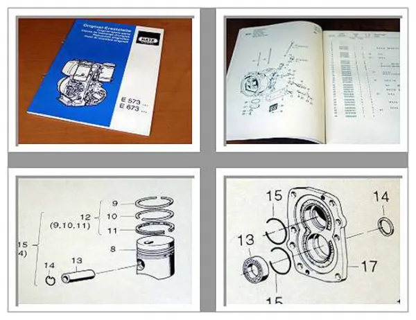 Hatz E573 + E673 Dieselmotor Ersatzteilliste 1995 Ersatzteilkatalog ...